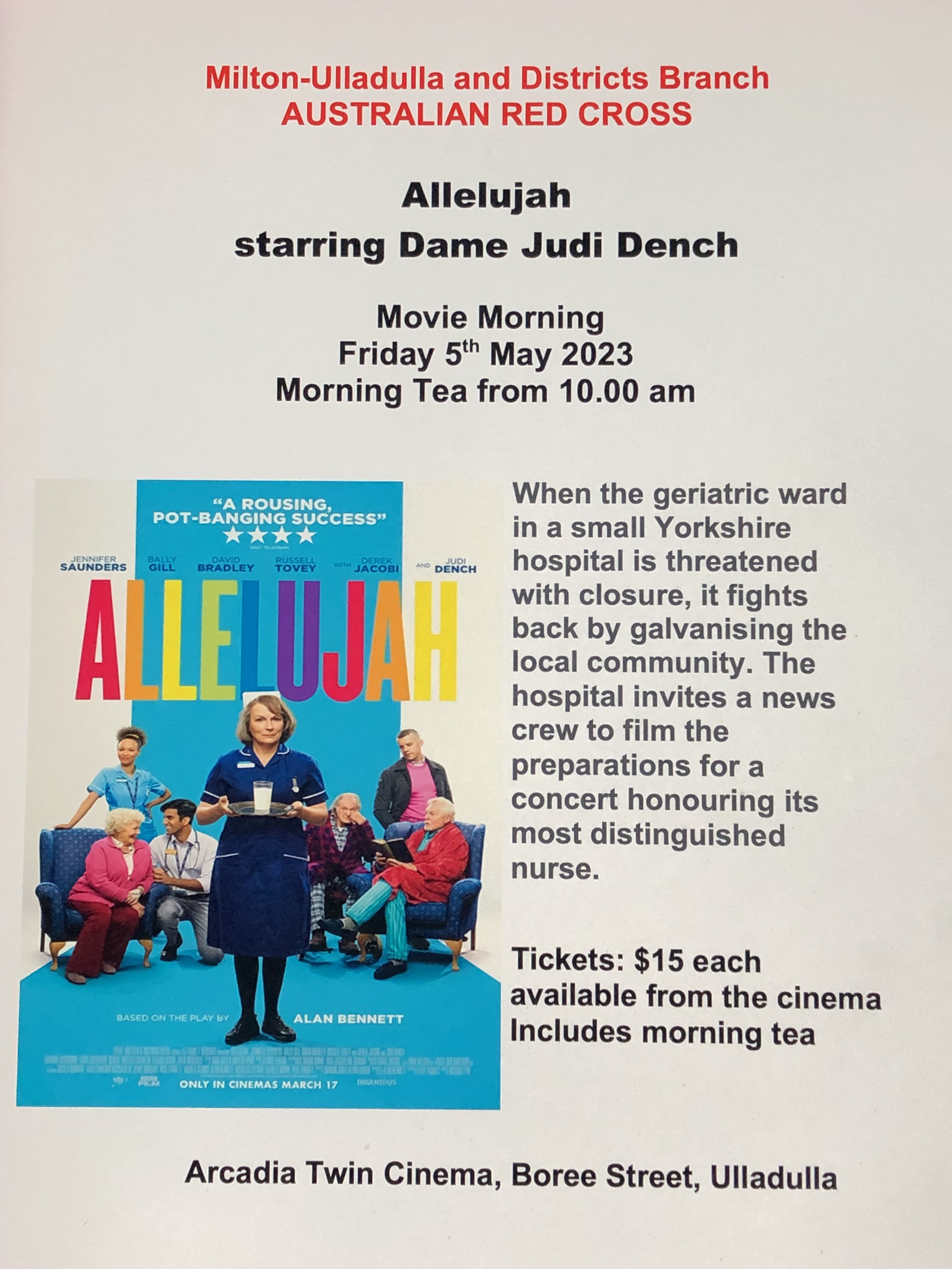 Milton-Ulladulla and Districts Branch AUSTRALIAN RED CROSS - Movie and Morning Tea Morning - 94. ...